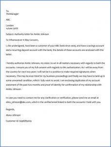 How To Write Authorization Letter For Bank