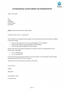 Sample Authorization Letter To Act On Behalf With Examples