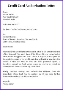Sample Credit Card Authorization Letter Template Example
