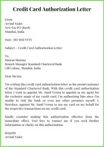 Sample Credit Card Authorization Letter Template Example