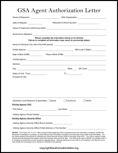 GSA Agent Authorization Letter Template in PDF Format