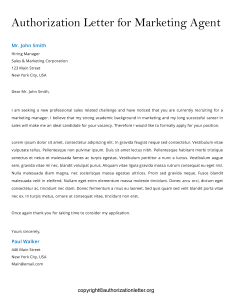 Authorization Letter for Marketing Agent Template in PDF